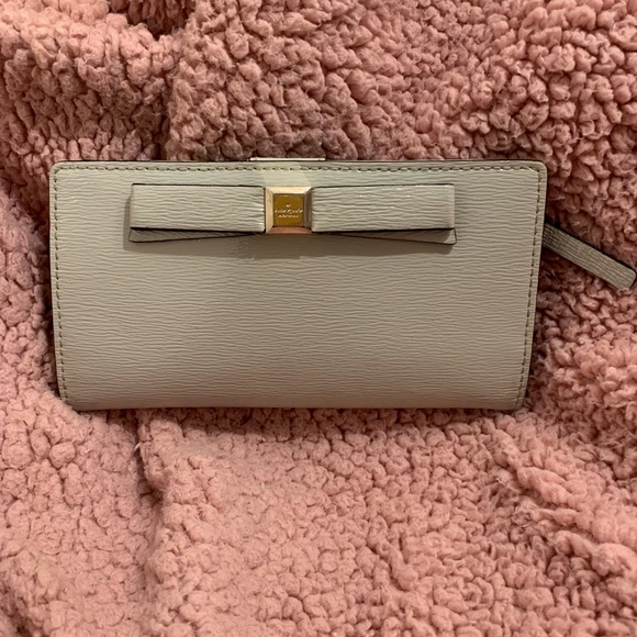 kate spade | Bags | Kate Spade Grey Gold Folding Wallet | Poshmark